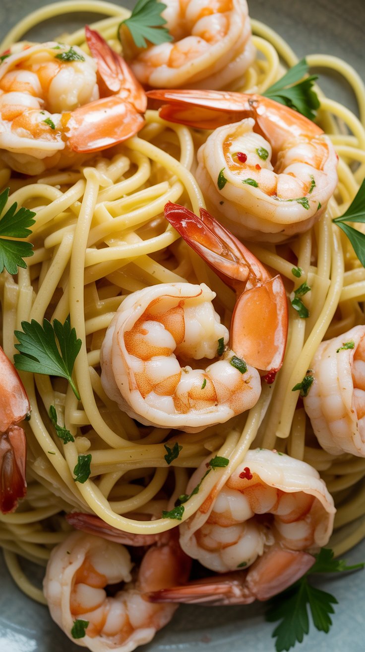 Shrimp Scampi Pasta Without Wine (No Alcohol) Simple Recipe