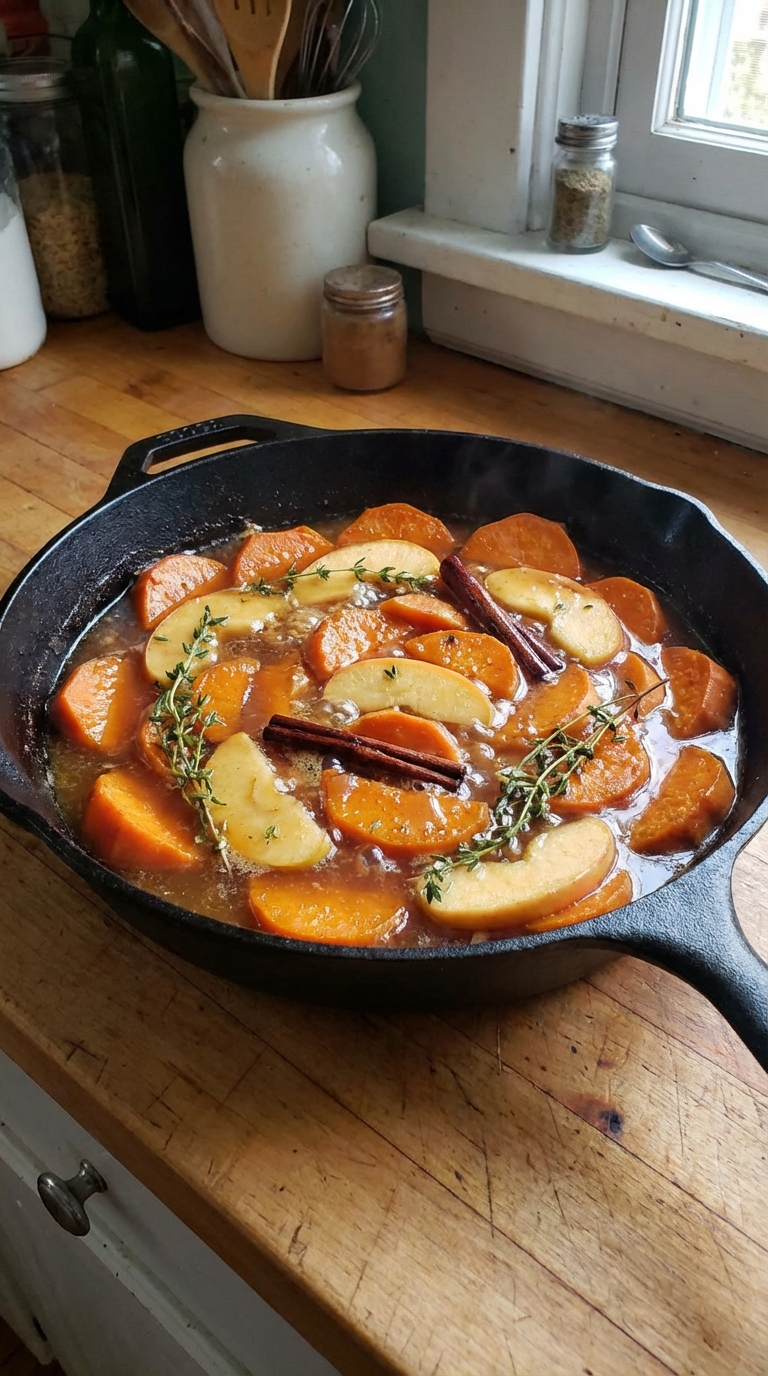 Apple Cider Braised Melting Sweet Potatoes Recipe