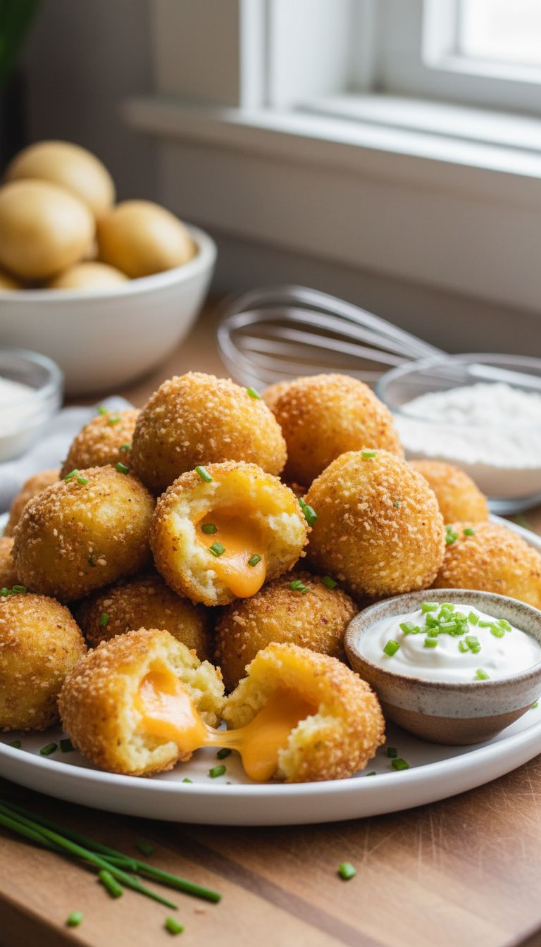 Easy Fried Mashed Potato Balls Recipe — Crispy, Cheesy Snack