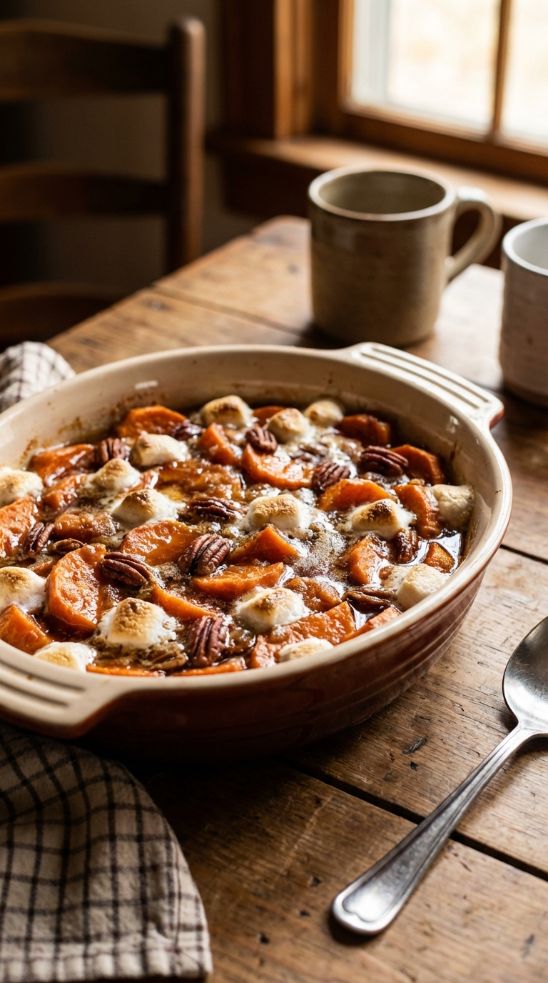 Southern Oven Candied Sweet Potatoes Recipe with Brown Sugar and Maple