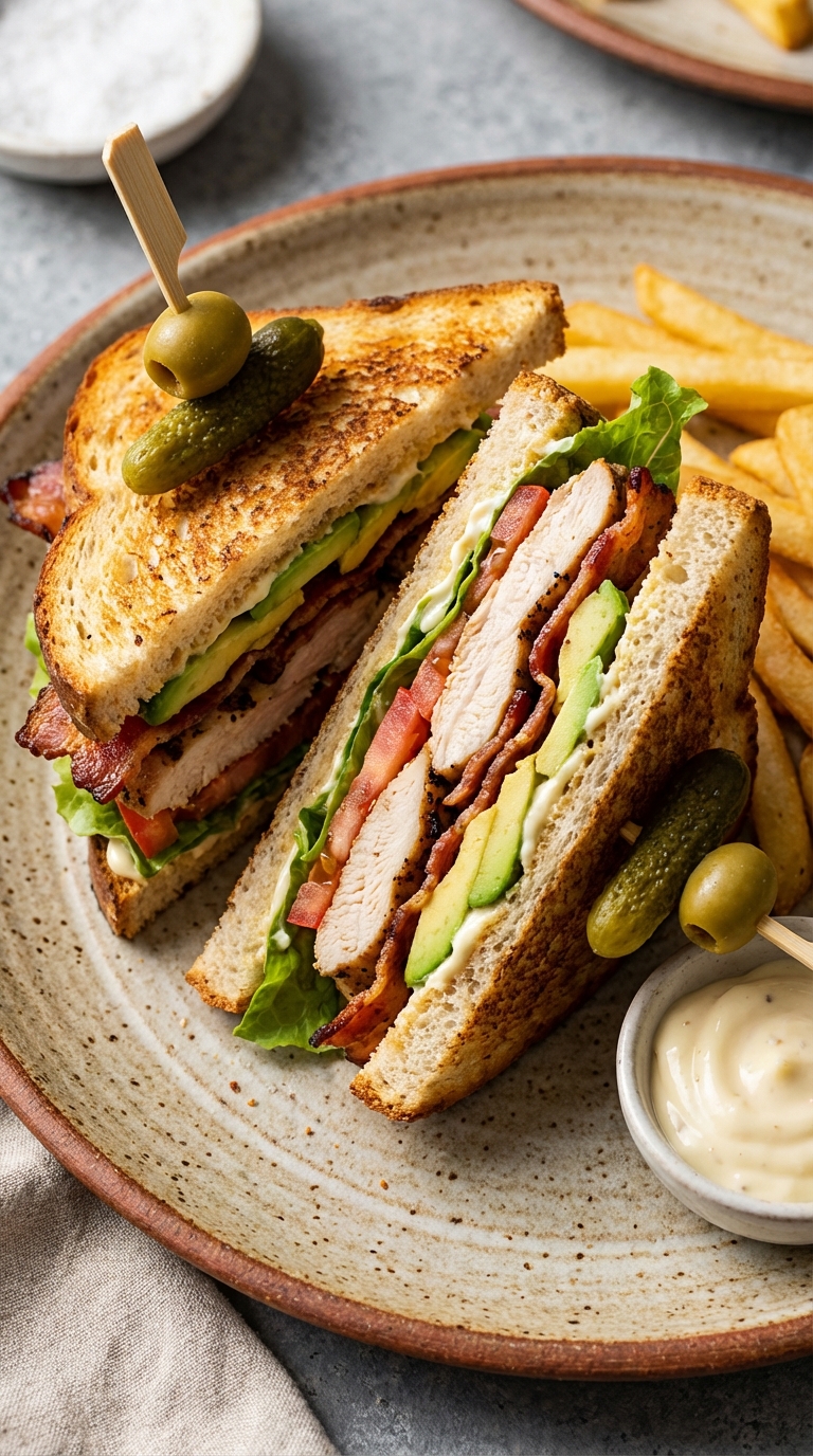 Grilled Chicken Club Sandwich with Bacon and Avocado: A Flavorful, Easy ...